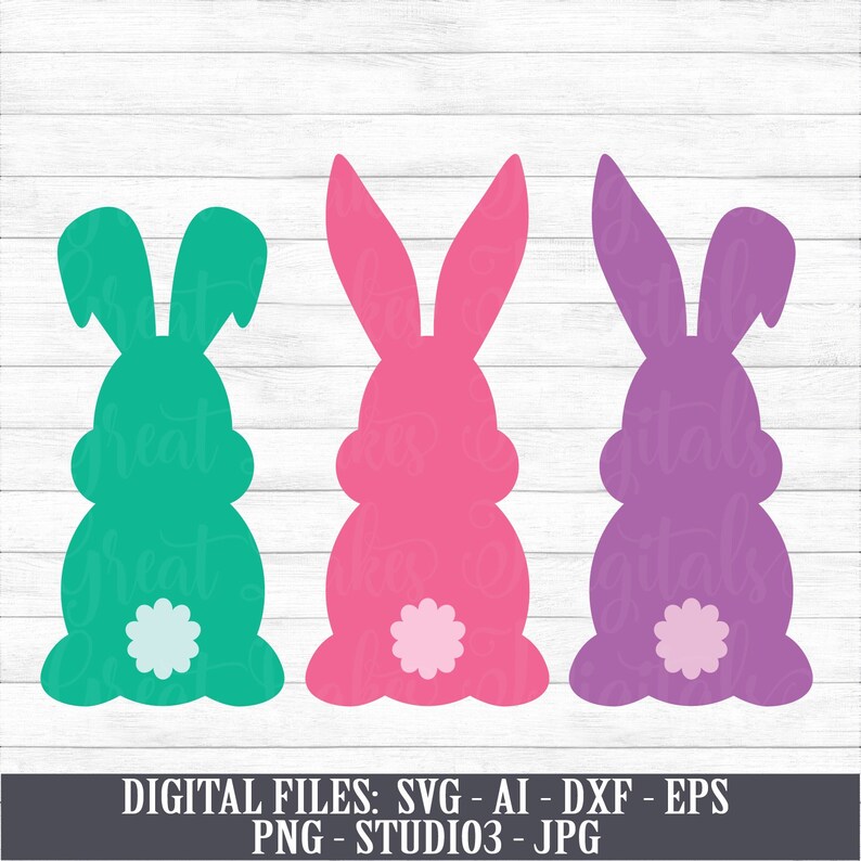 Easter Bunnies Instant Digital Download Svg Ai Dxf Eps | Etsy