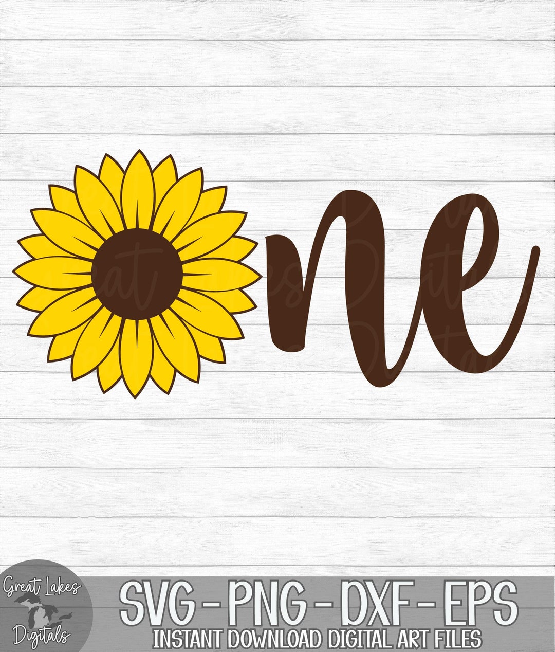One - Sunflower, First Birthday - Instant Digital Download - Svg, Png ...