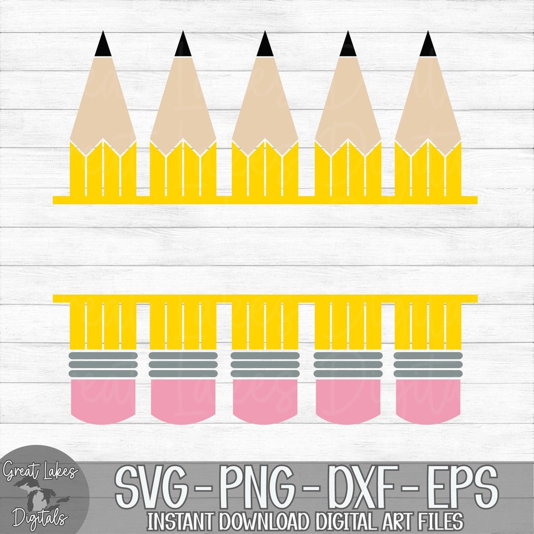 Pencil Monogram Back to School Pencil Cut File Instant - Etsy