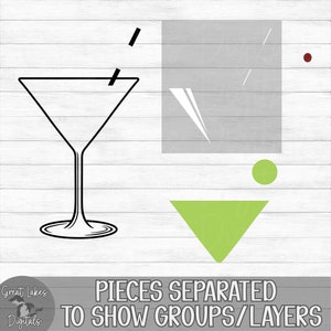 Martini - Instant Digital Download - Svg, Png, Dxf, and Eps Files ...