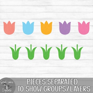 Tulips - Instant Digital Download - Svg, Png, Dxf, and Eps Files ...