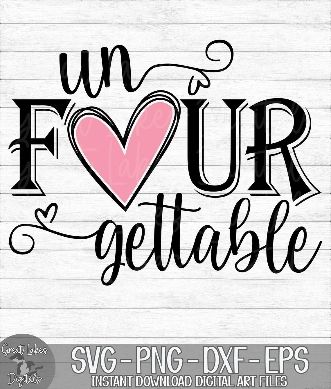 Un FOUR Gettable - Instant Digital Download - Svg, Png, Dxf, and Eps ...