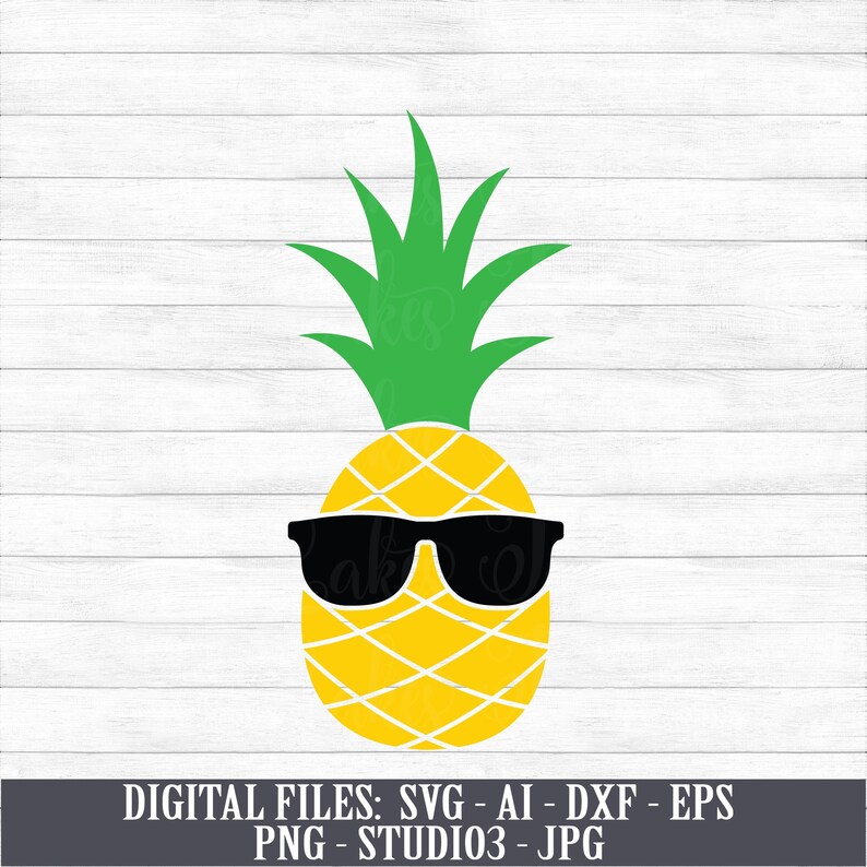 Pineapple With Sunglasses Instant Download Digital | Etsy