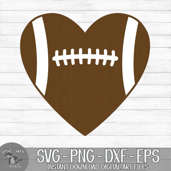 Football Heart Instant Digital Download Svg Png Dxf and - Etsy
