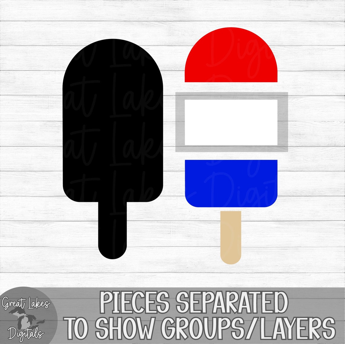 Red White & Blue Popsicle Instant Digital Download Svg - Etsy