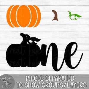 One - Fall Birthday, First Birthday, Pumpkin - Instant Digital Download ...