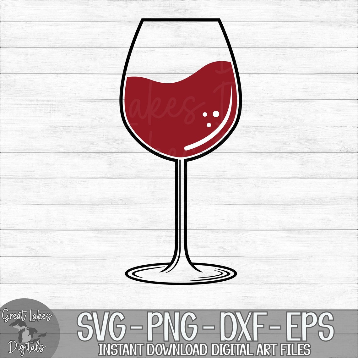Wine Glass - Instant Digital Download - Svg, Png, Dxf, and Eps Files ...