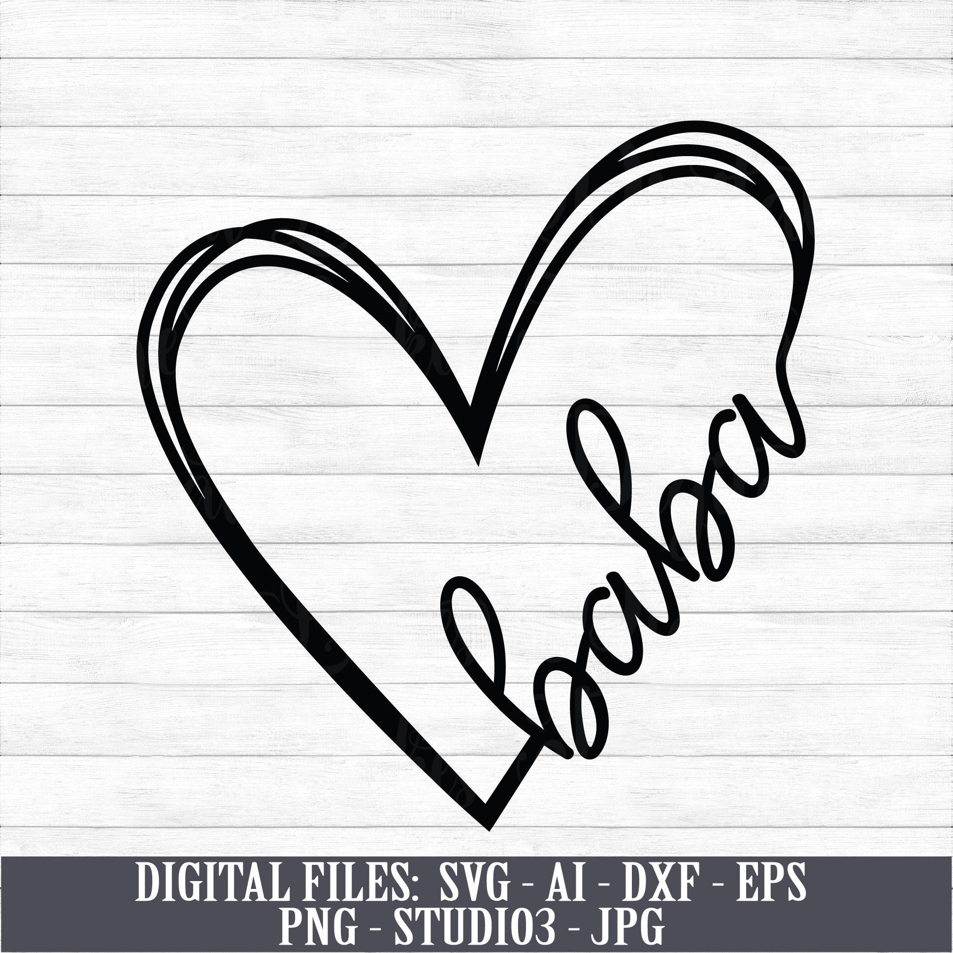 Baba Heart Instant Digital Download svg ai dxf eps png | Etsy