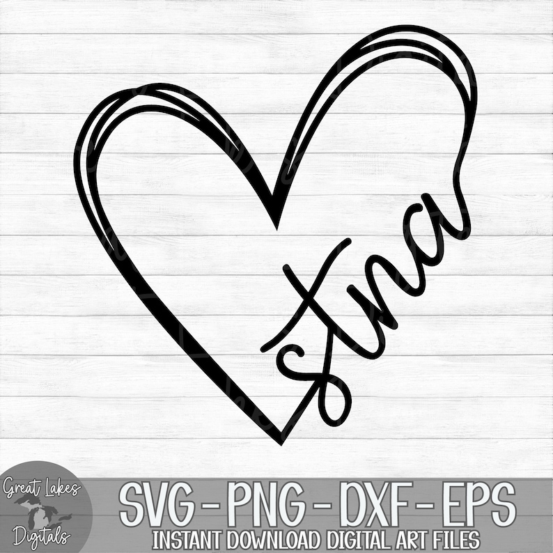 STNA Heart Instant Digital Download Svg Png Dxf and Eps - Etsy
