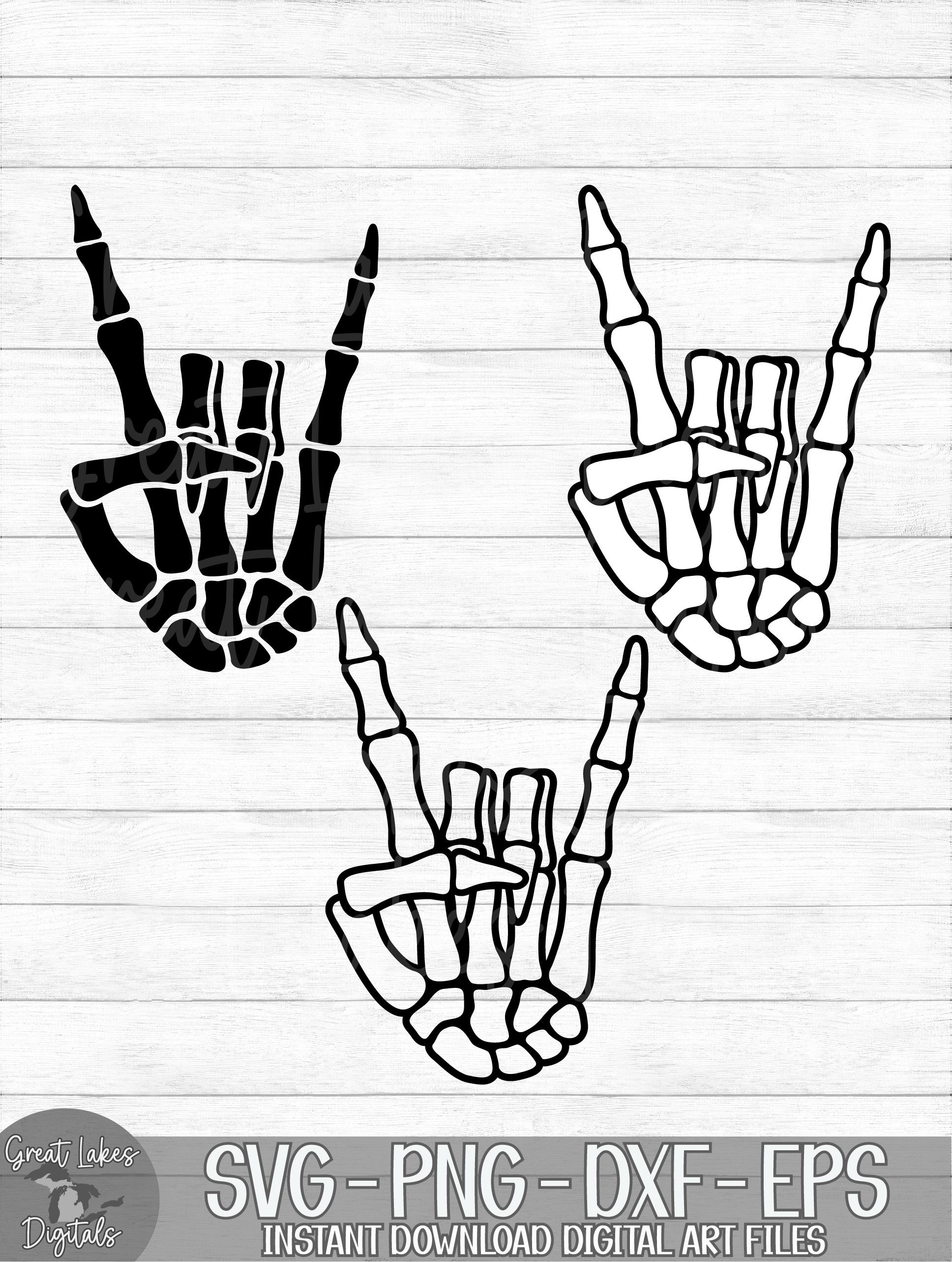 Skeleton Hand Bundle of 3 - Instant Digital Download - Svg, Png, Dxf ...
