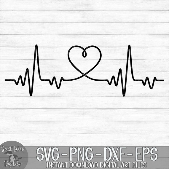 Heartbeat Nurse Doctor Lifeline EKG Instant Digital | Etsy