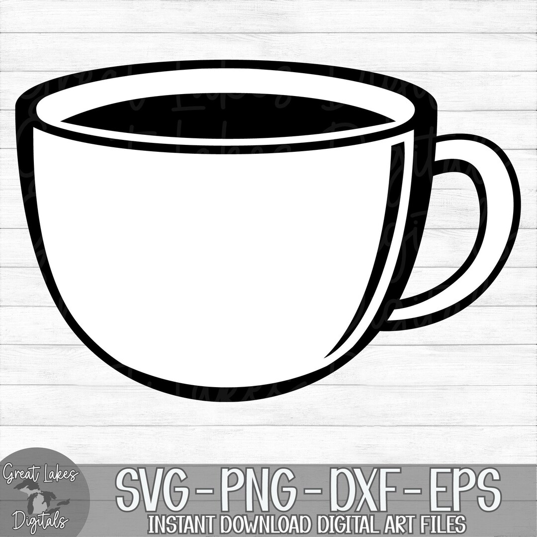 Coffee Cup Instant Digital Download Svg, Png, Dxf, and Eps Files ...