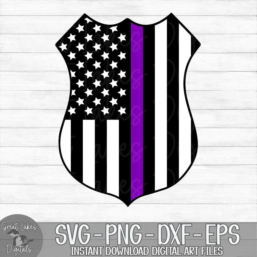 Security Enforcement Badge - American Flag, Thin Purple Line - Instant ...