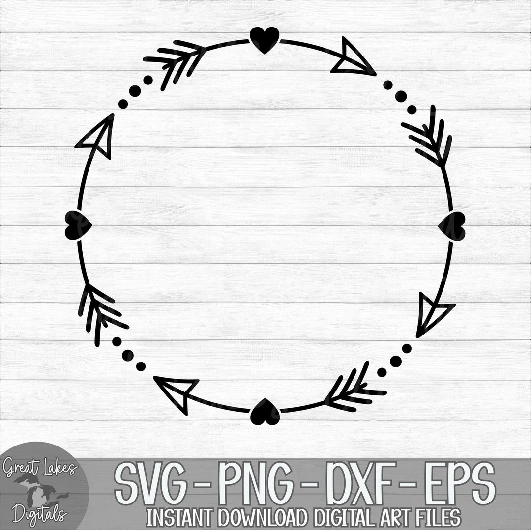 Arrow Wreath - Instant Digital Download - Svg, Png, Dxf, and Eps Files ...