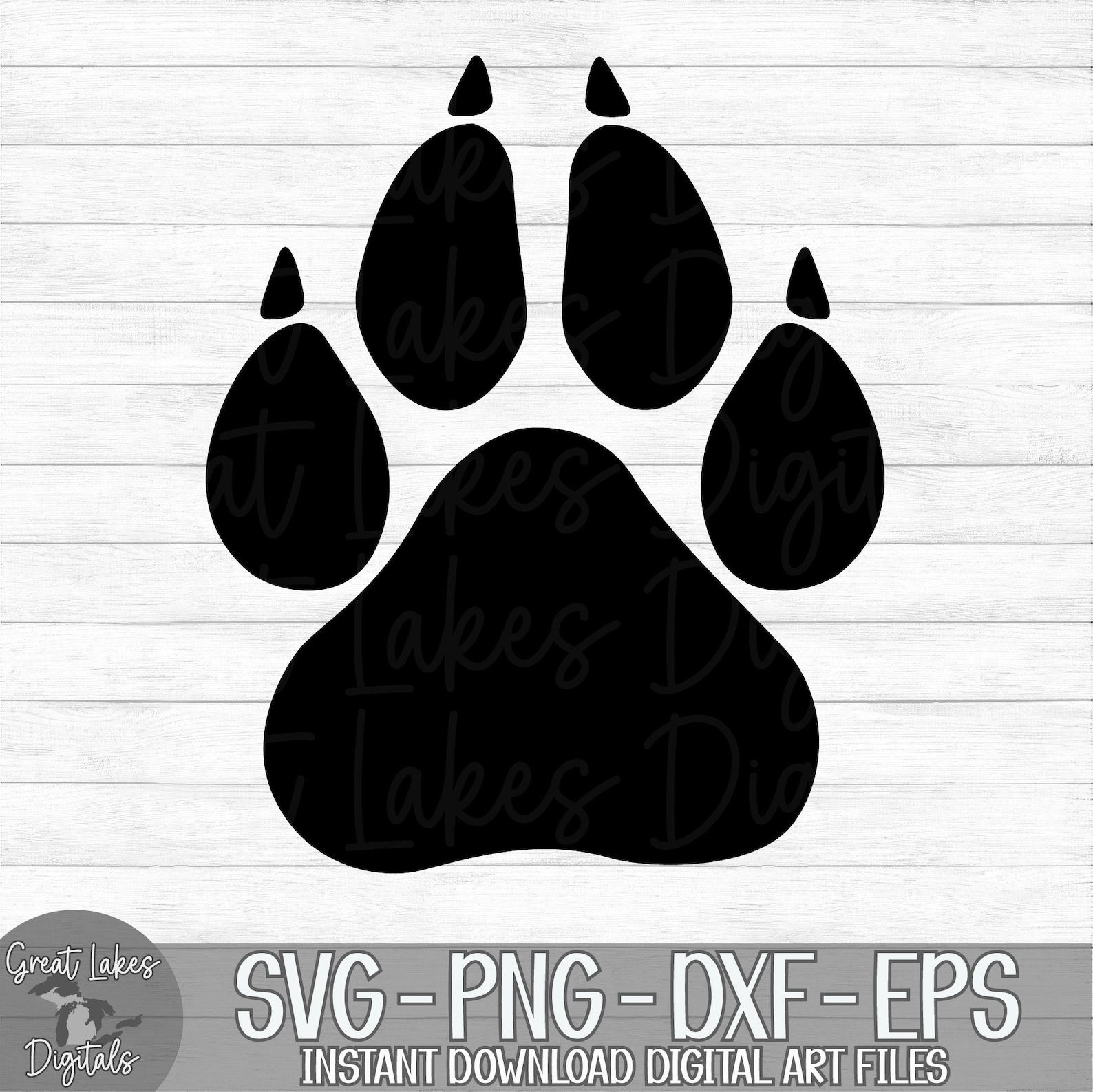 Paw Print - Instant Digital Download - Svg, Png, Dxf, and Eps Files ...