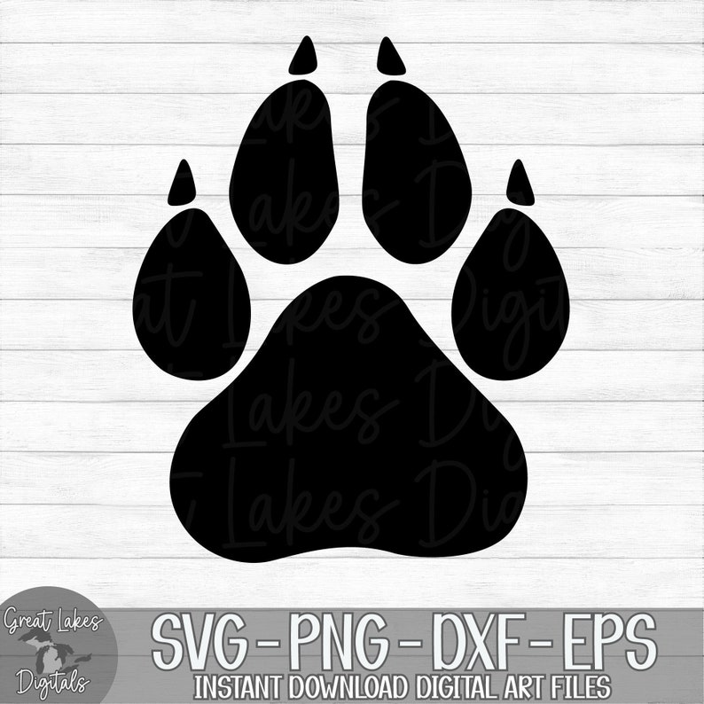Paw Print - Instant Digital Download - Svg, Png, Dxf, and Eps Files ...