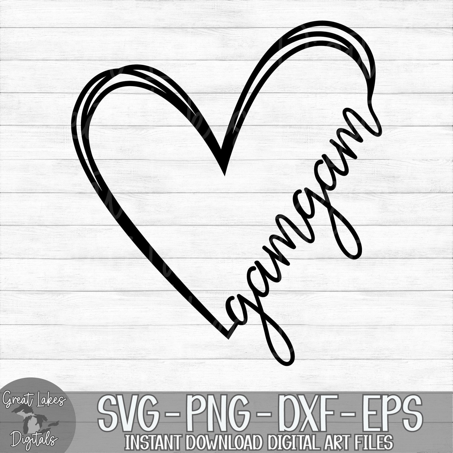 Gamgam Heart Instant Digital Download Svg Png Dxf and - Etsy