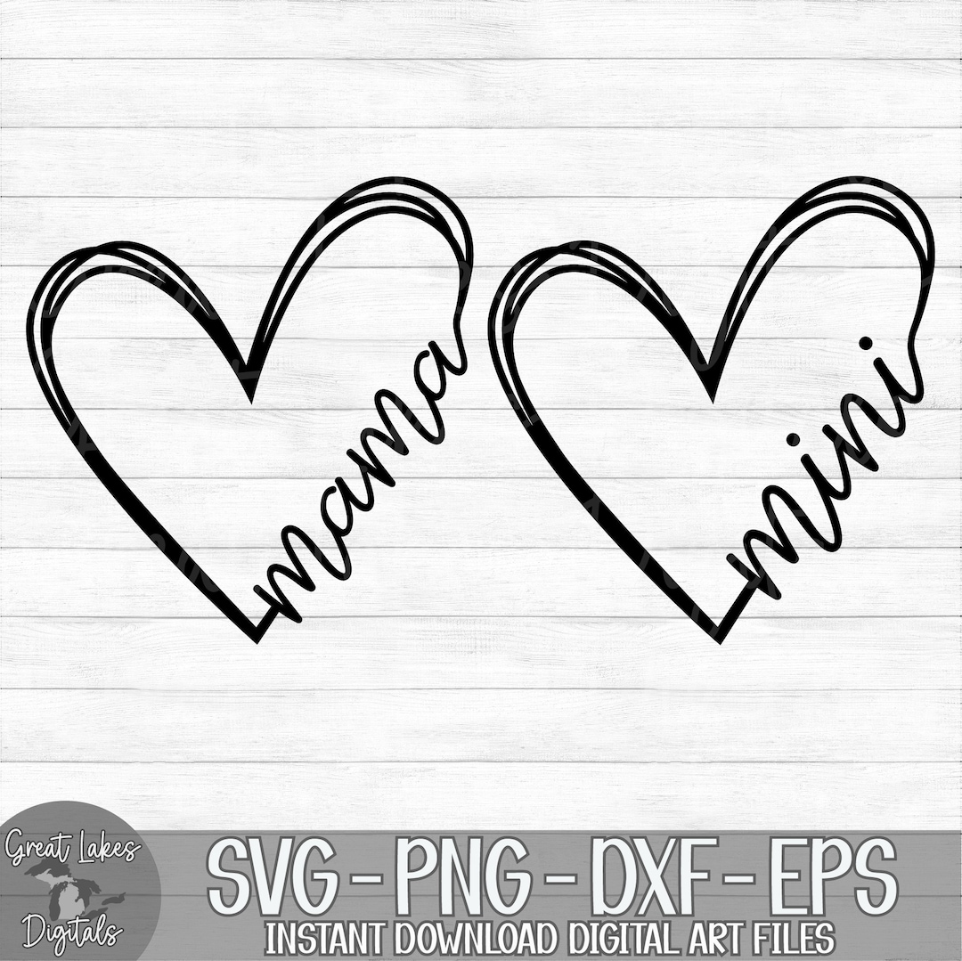 Mama & Mini Bundle of 2 Instant Digital Download svg, png, dxf, and eps ...