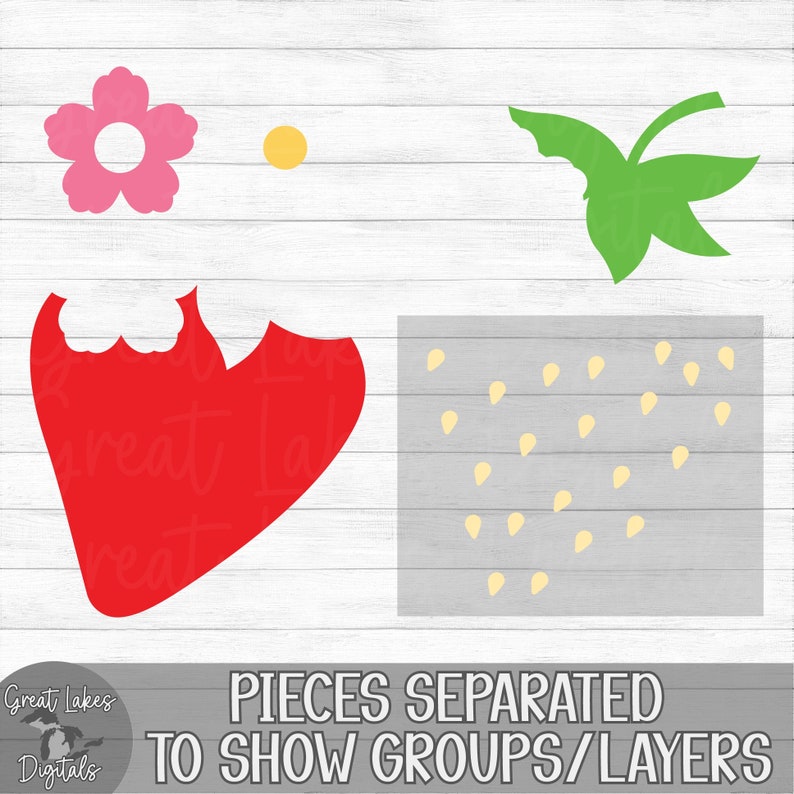 Strawberry With Flower - Instant Digital Download - Svg, Png, Dxf, and ...