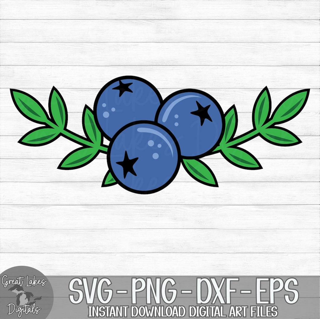 Blueberries Instant Digital Download Svg, Png, Dxf, and Eps Files ...