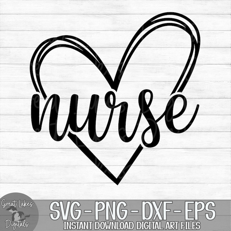 Nurse Heart Instant Digital Download Svg Png Dxf and - Etsy