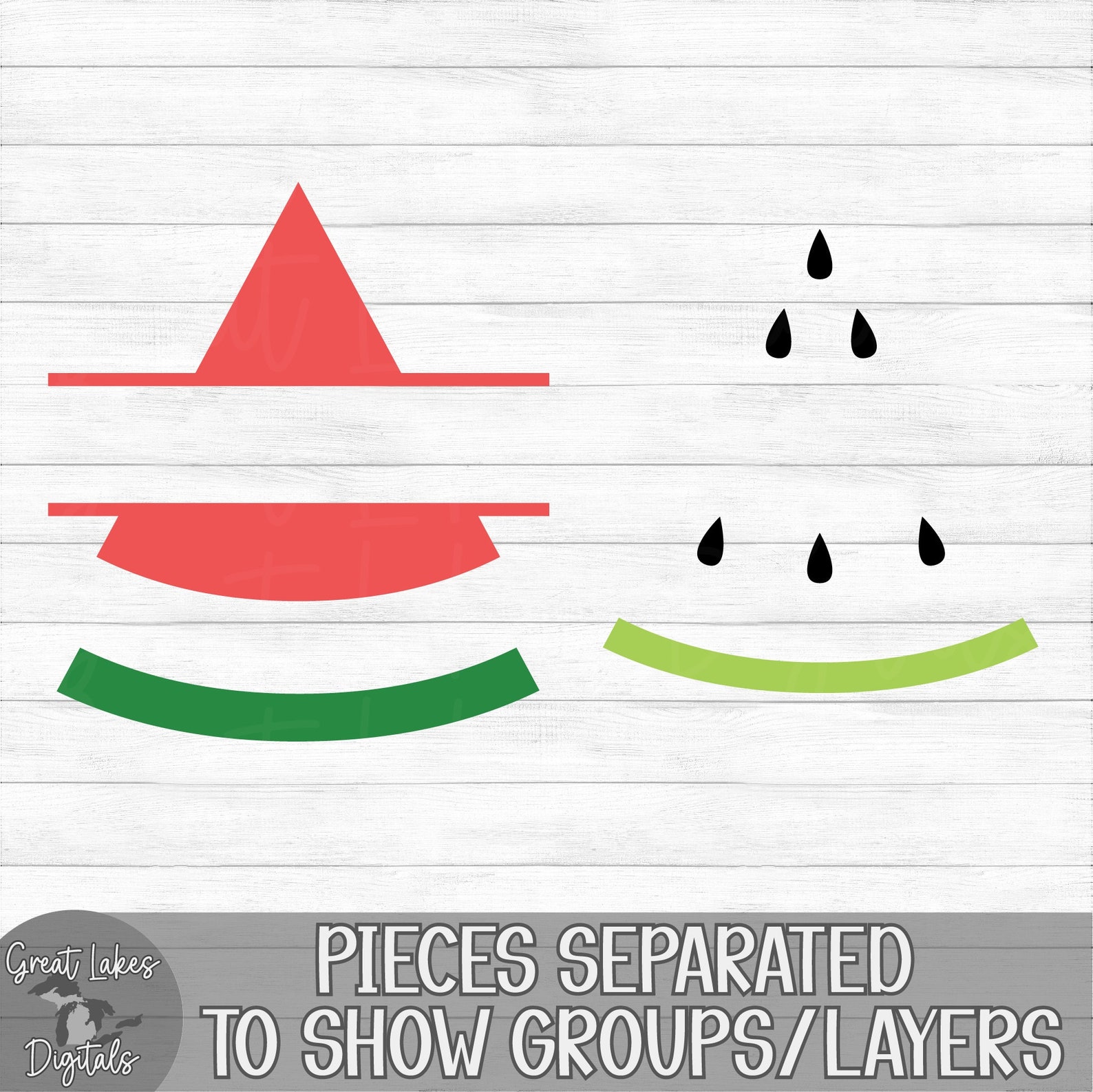 Watermelon Split Monogram Instant Digital Download Svg - Etsy