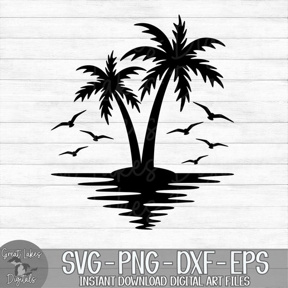 Palm Trees Instant Digital Download Svg Png Dxf and Eps - Etsy