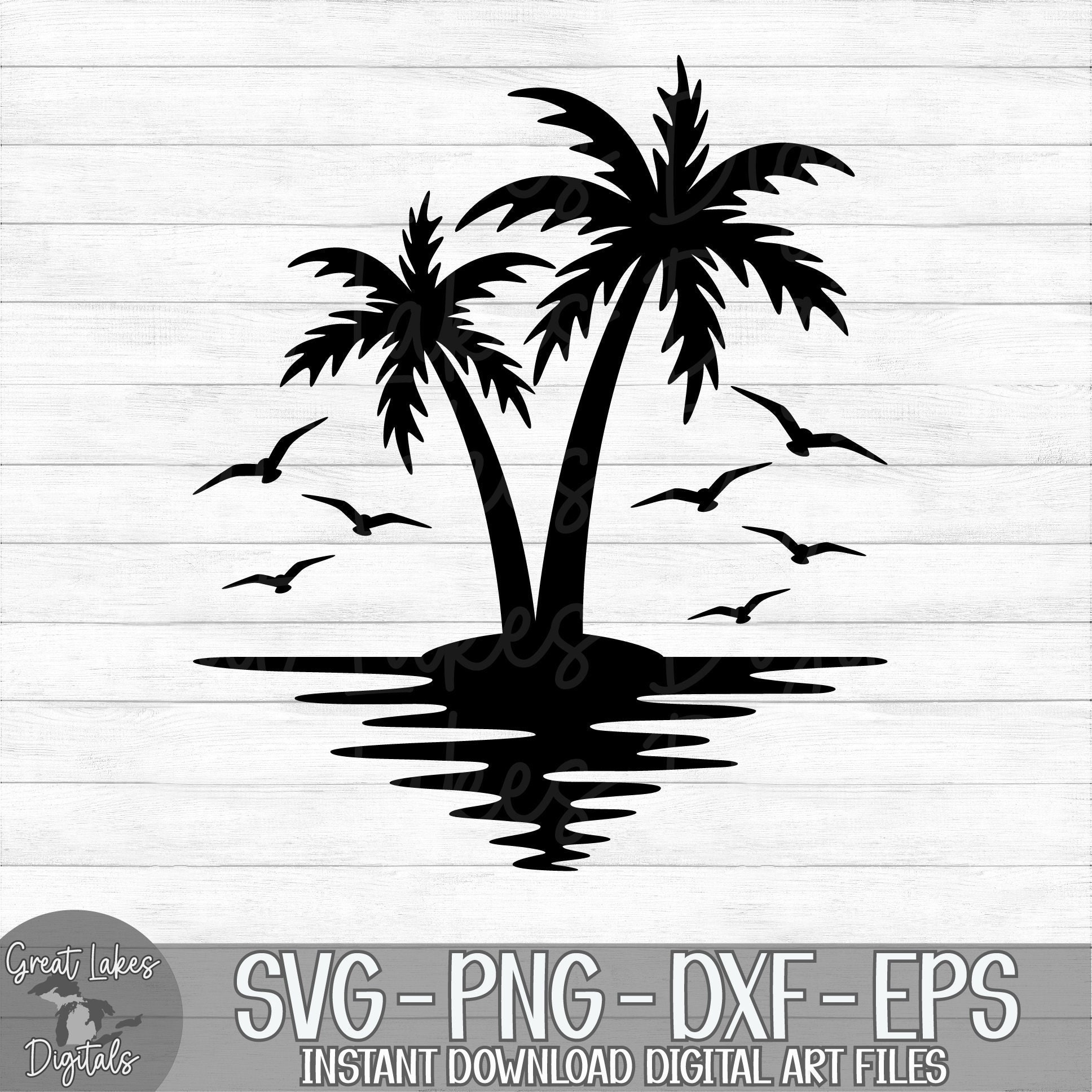 Palm Trees Instant Digital Download Svg Png Dxf and Eps - Etsy