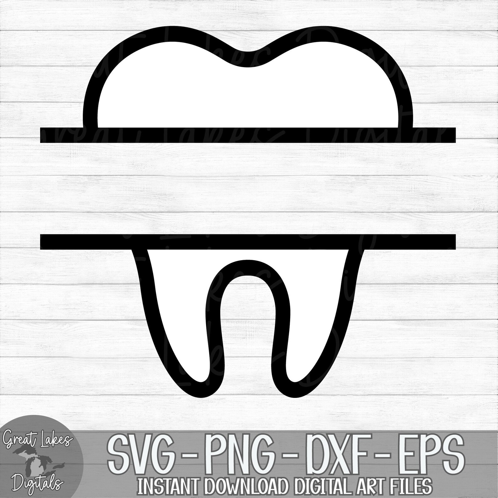 Tooth Split Monogram Instant Digital Download Svg Png - Etsy