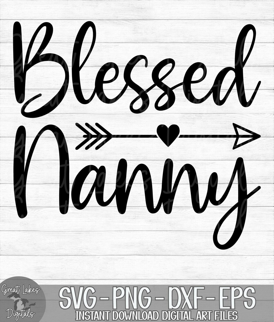 Blessed Nanny - Instant Digital Download - Svg, Png, Dxf, and Eps Files ...