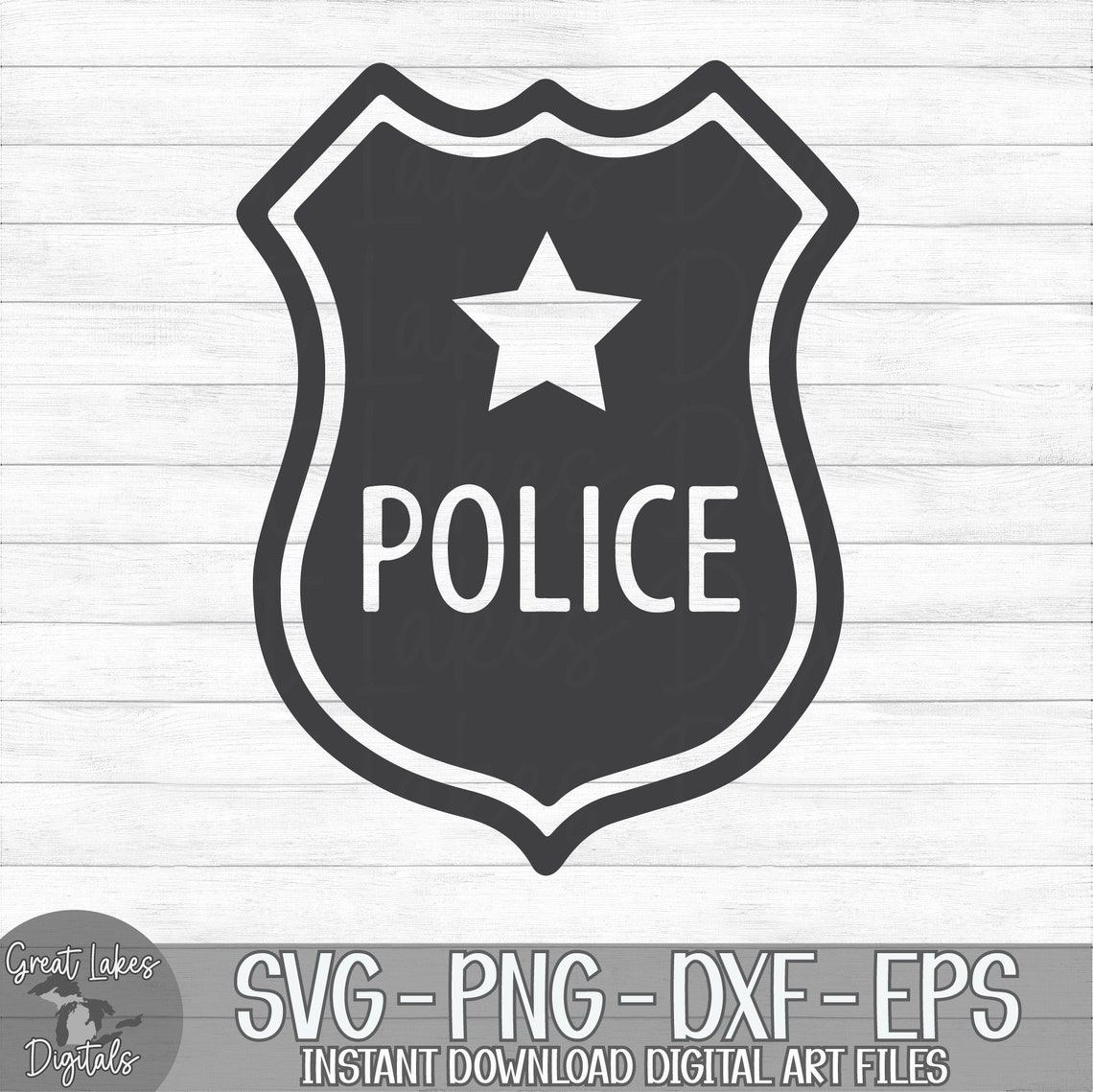 Police Badge Instant Digital Download Svg Png Dxf and - Etsy