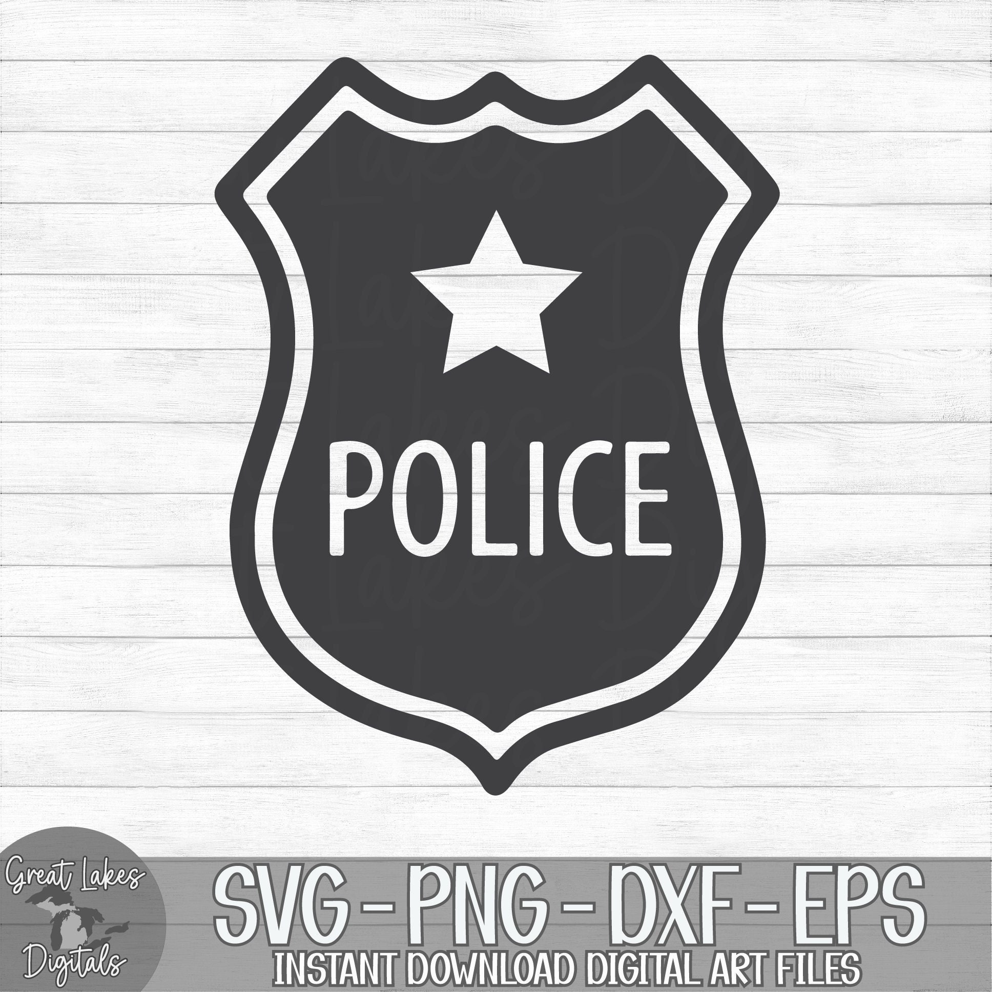 Police Badge Instant Digital Download Svg Png Dxf and - Etsy Australia