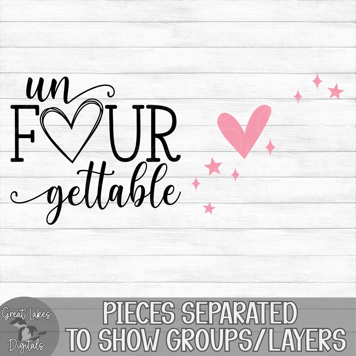 Un FOUR Gettable Instant Digital Download Svg Png Dxf - Etsy