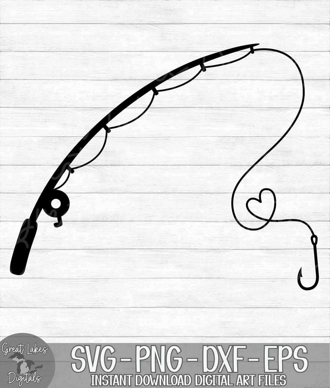Fishing Pole - Instant Digital Download - Svg, Png, Dxf, and Eps Files ...