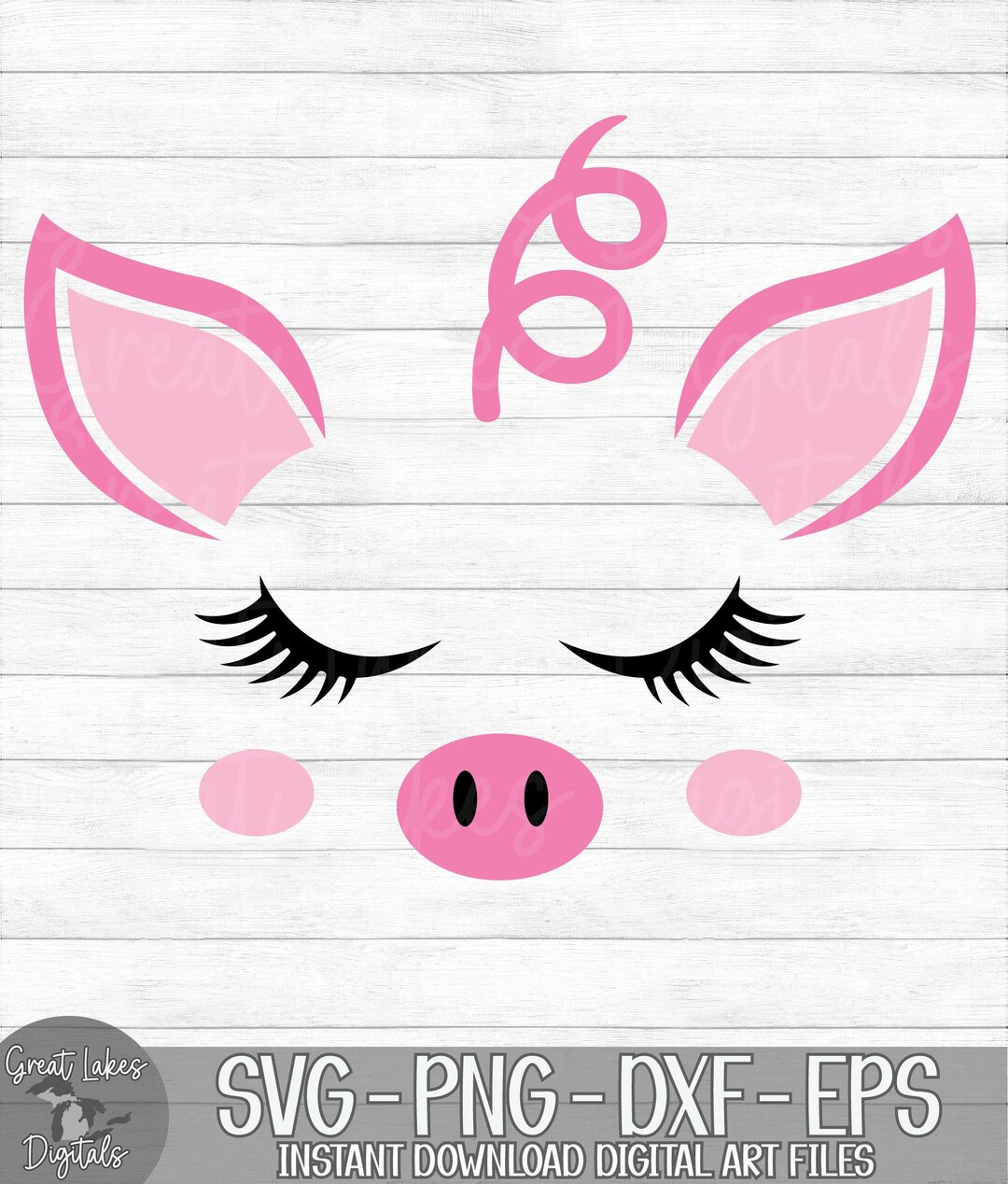Pig Face - Instant Digital Download - Svg, Png, Dxf, and Eps Files ...