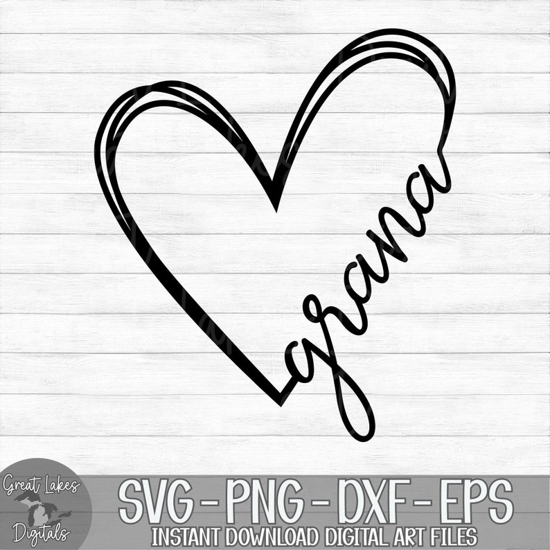 Grana Heart Instant Digital Download Svg Png Dxf and - Etsy