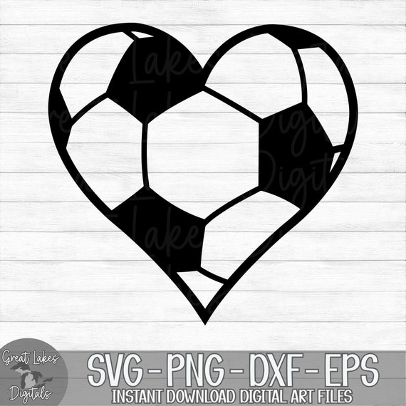 Soccer Heart Instant Digital Download Svg Png Dxf and - Etsy