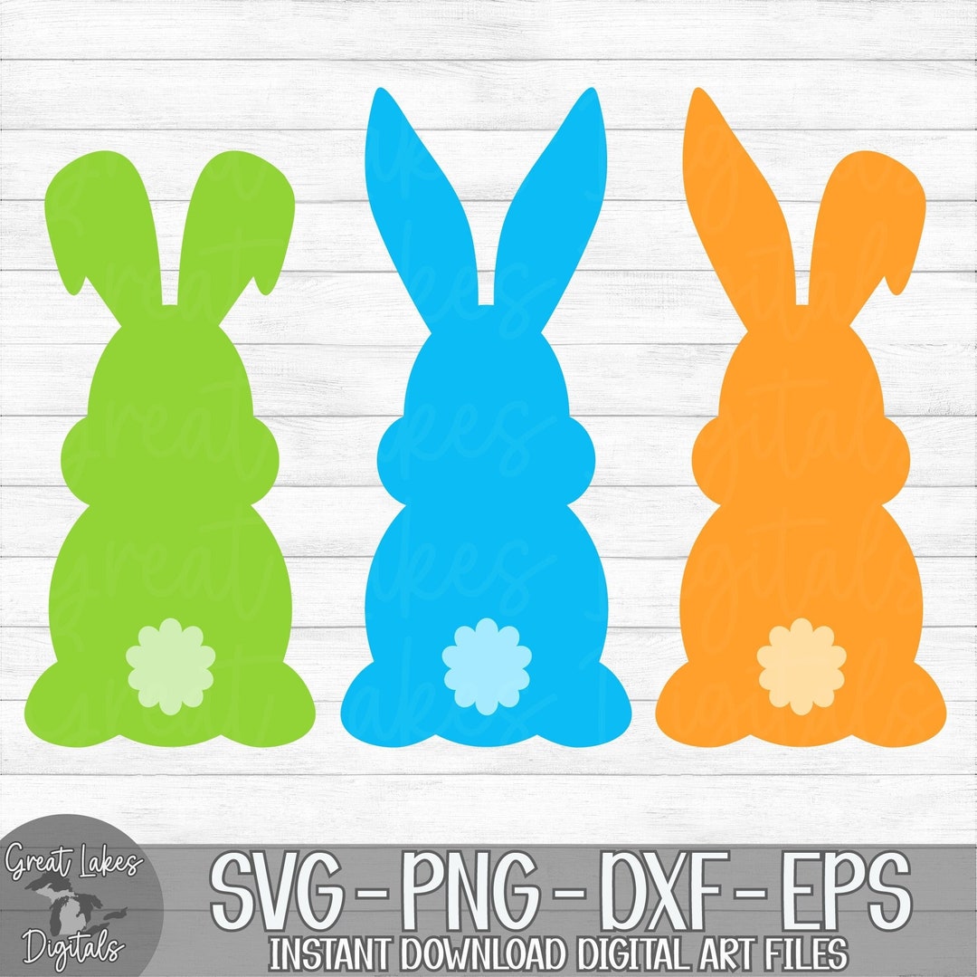 Easter Bunnies Instant Digital Download Svg, Png, Dxf, and Eps Files ...