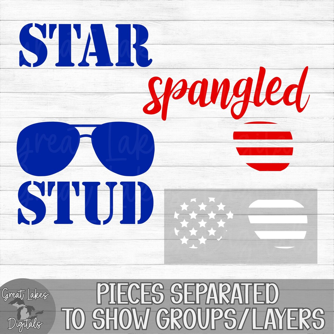 Star Spangled Stud - 4th of July, Fourth, Sunglasses - Instant Digital ...