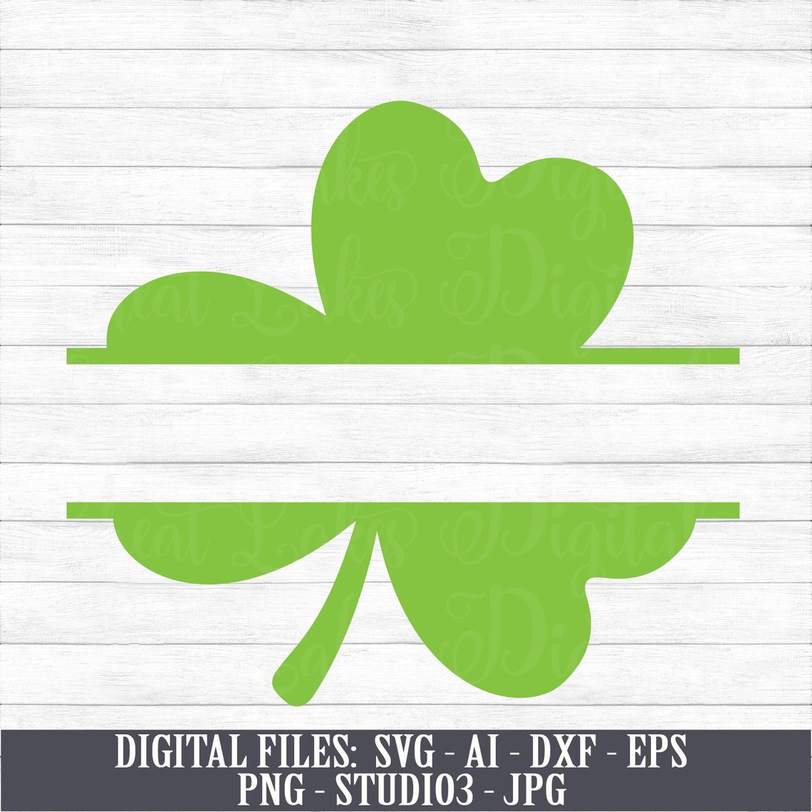 Shamrock Split Monogram Name Frame Instant Digital Download | Etsy