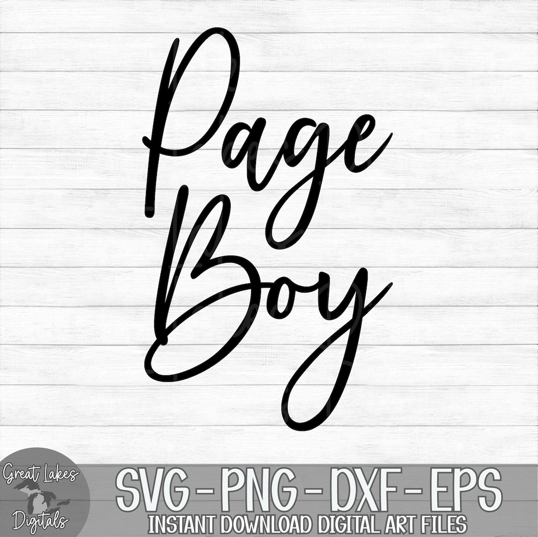 Page Boy - Instant Digital Download - Svg, Png, Dxf, and Eps Files ...