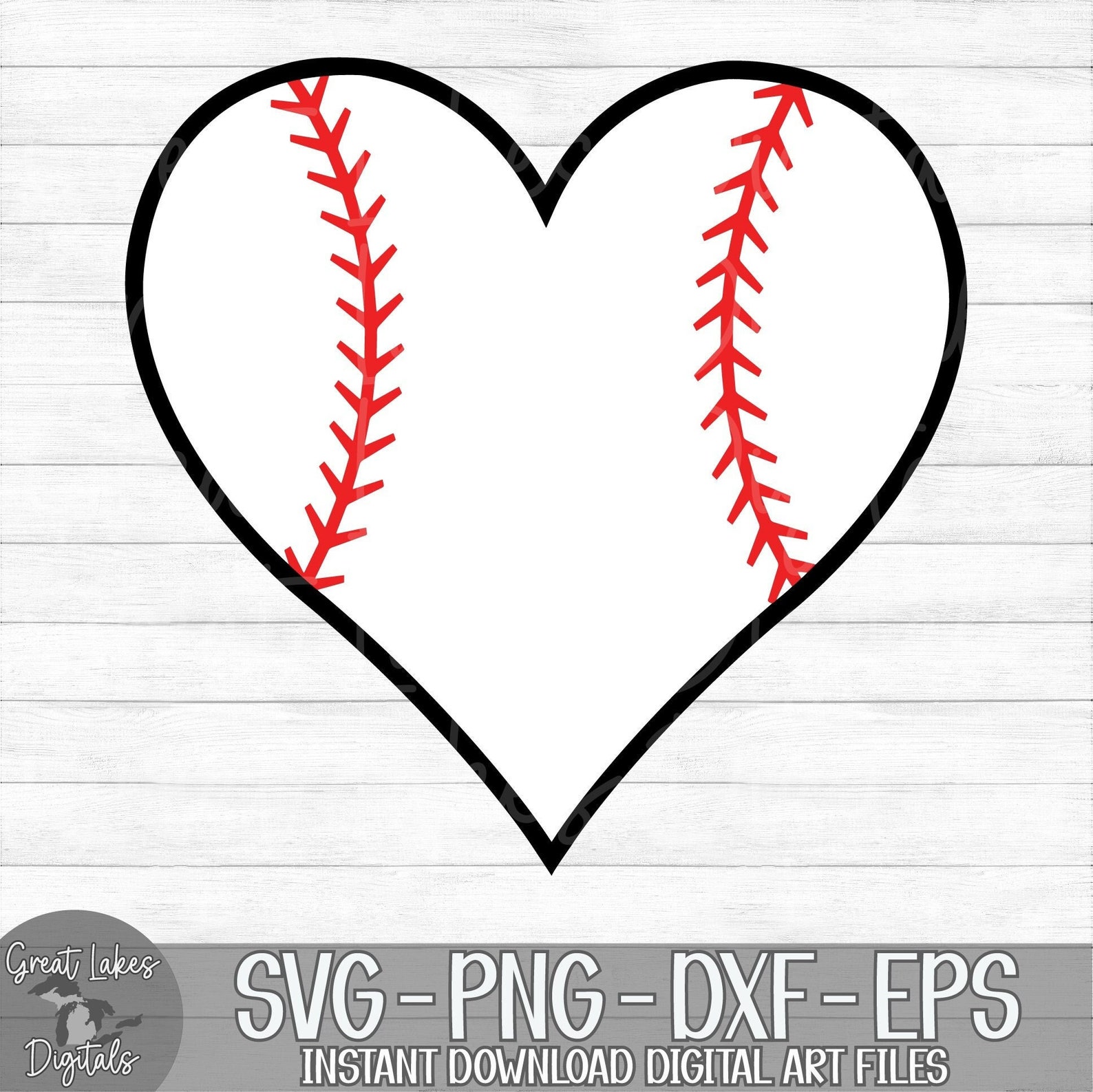 Baseball Heart - Instant Digital Download - Svg, Png, Dxf, and Eps ...