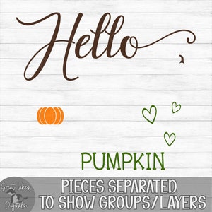 Hello Pumpkin - Instant Digital Download - Svg, Png, Dxf, and Eps Files ...