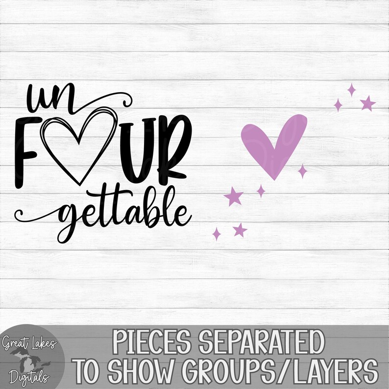 Un FOUR Gettable Instant Digital Download Svg Png Dxf - Etsy