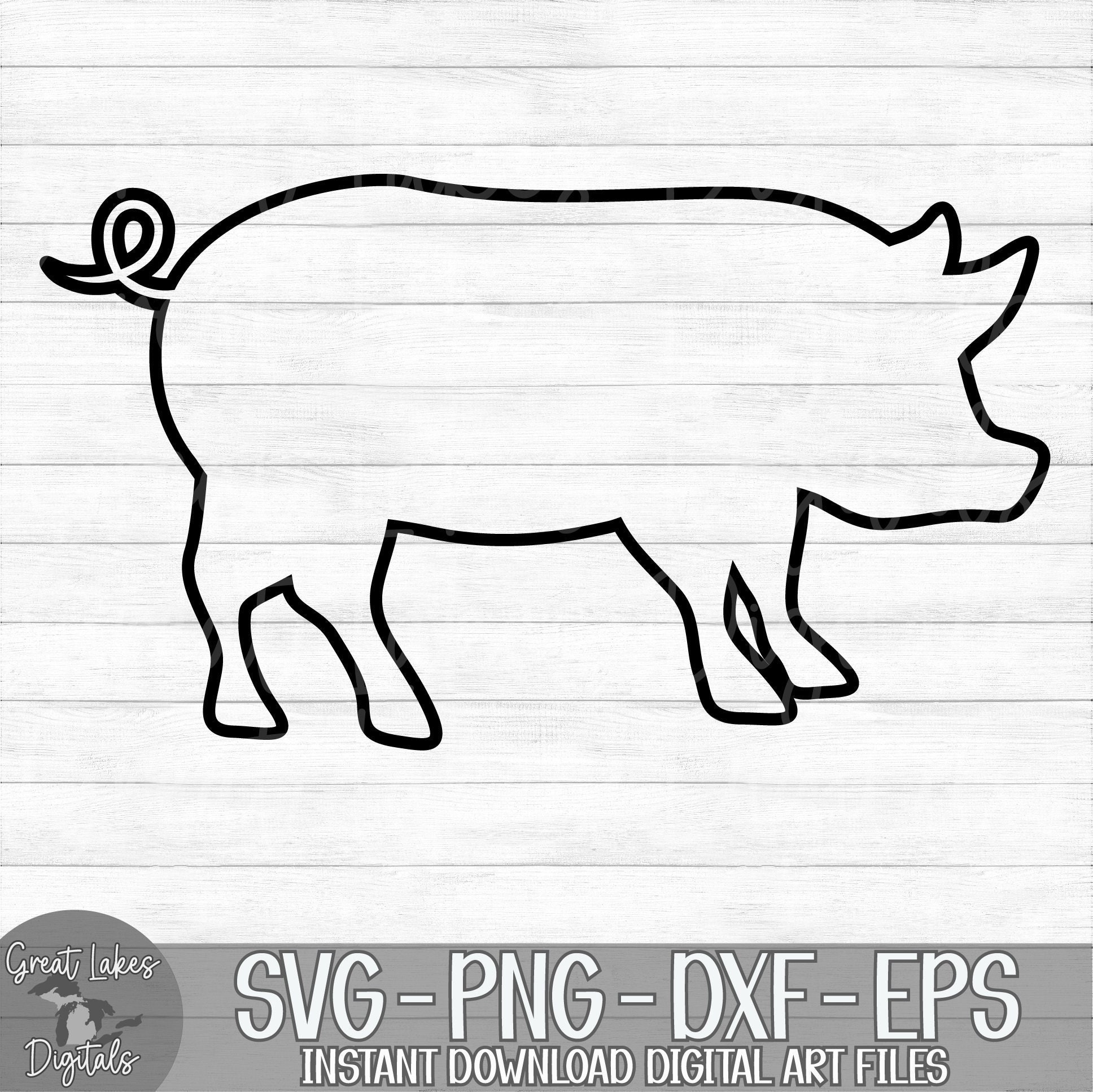 Pig Instant Digital Download Svg Png Dxf and Eps Files - Etsy