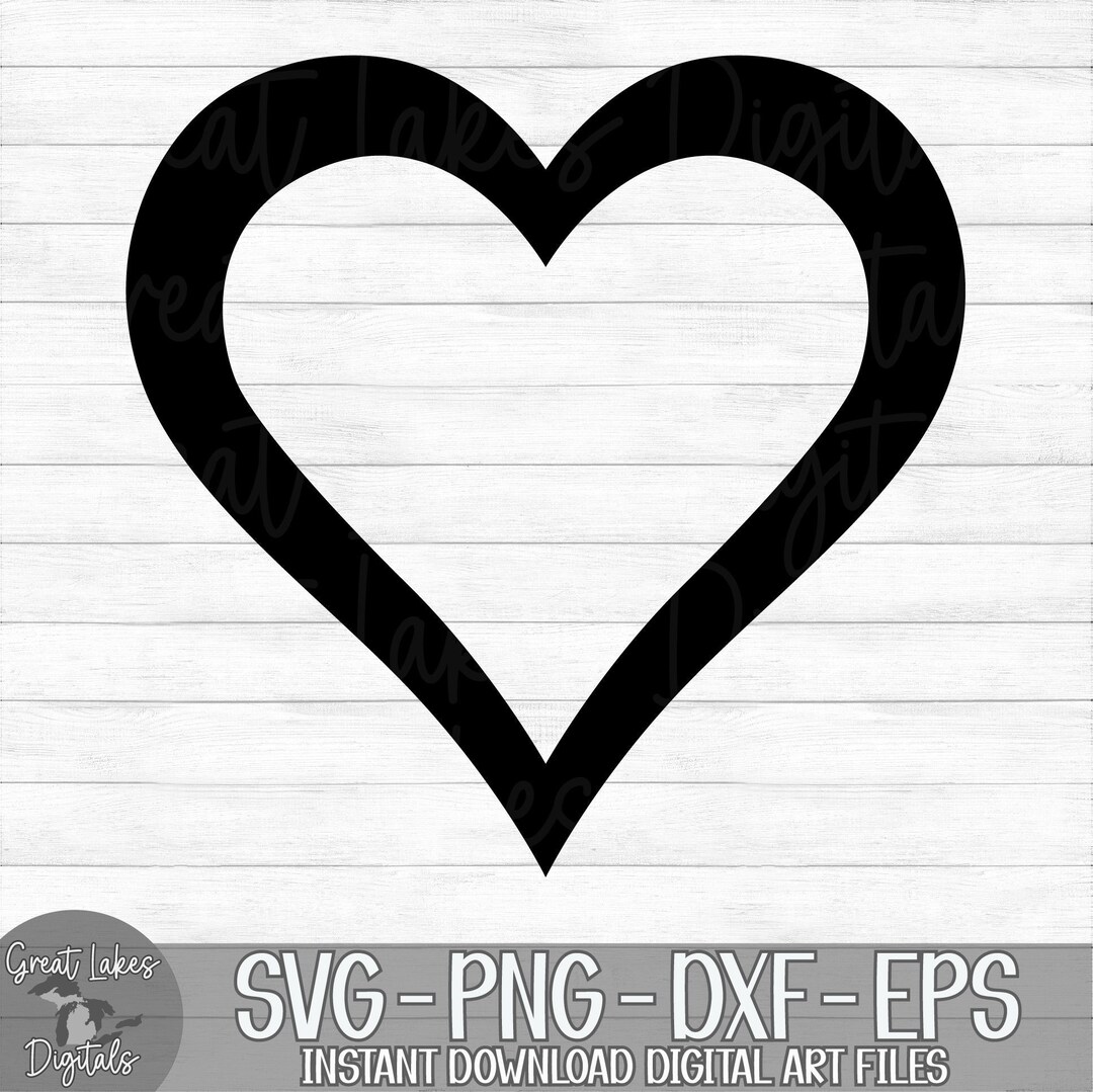 Heart - Instant Digital Download - Svg, Png, Dxf, and Eps Files ...