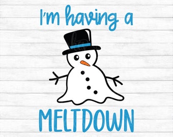 Melting Snowman Svg | Etsy