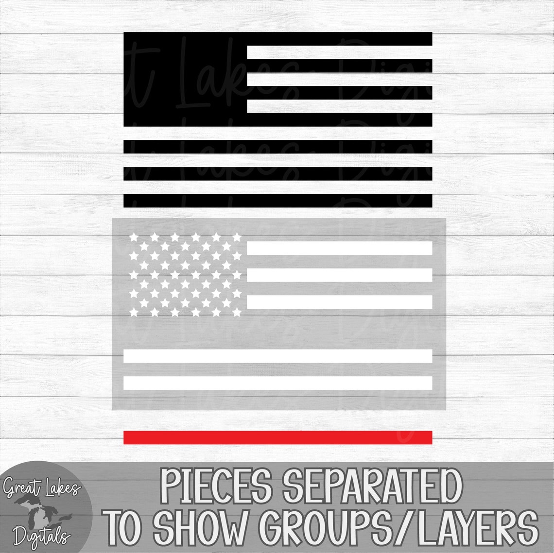 Firefighter Flag Thin Red Line Instant Digital Download - Etsy
