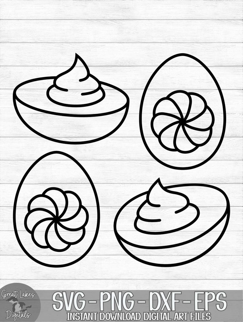 Deviled Eggs Bundle of 4 - Instant Digital Download - Svg, Png, Dxf ...