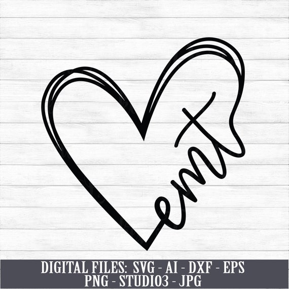 EMT Heart Instant Digital Download svg ai dxf eps png | Etsy
